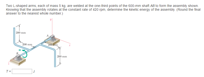 Solved Two L-shaped arms, each of mass 5 kg, are welded at | Chegg.com