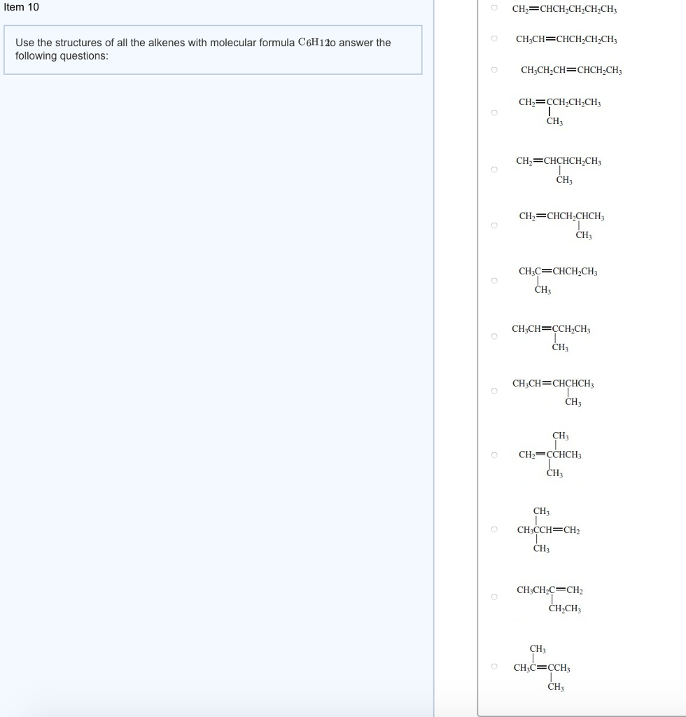 Solved Use the structures of all the alkenes with molecular | Chegg.com