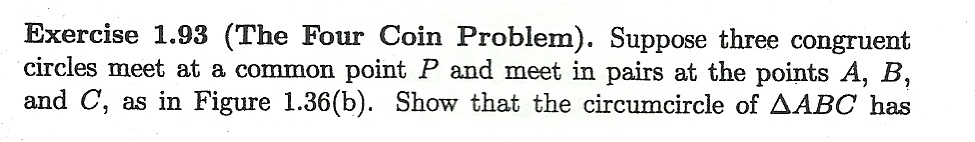 Solved (The Four Coin Problem). Suppose three congruent | Chegg.com