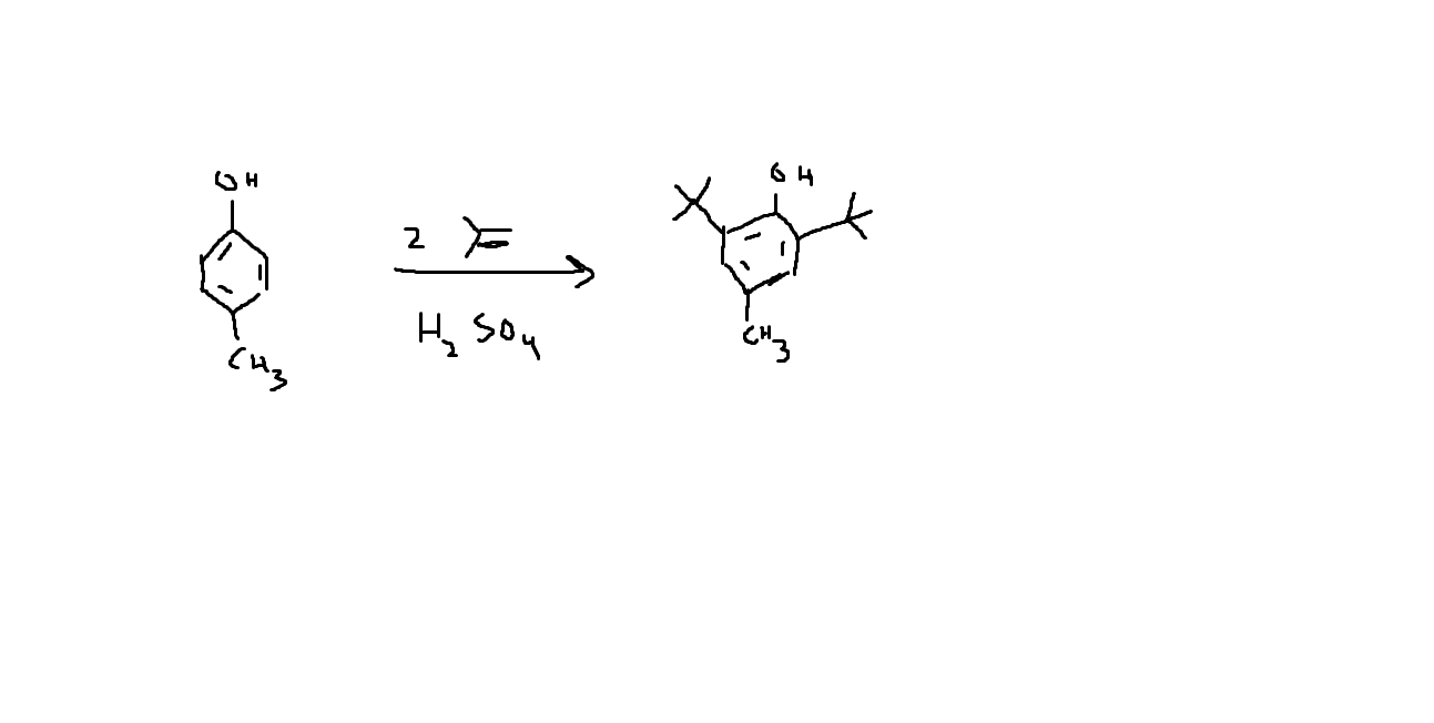 Show the mechanism for the synthesis of BHT via | Chegg.com