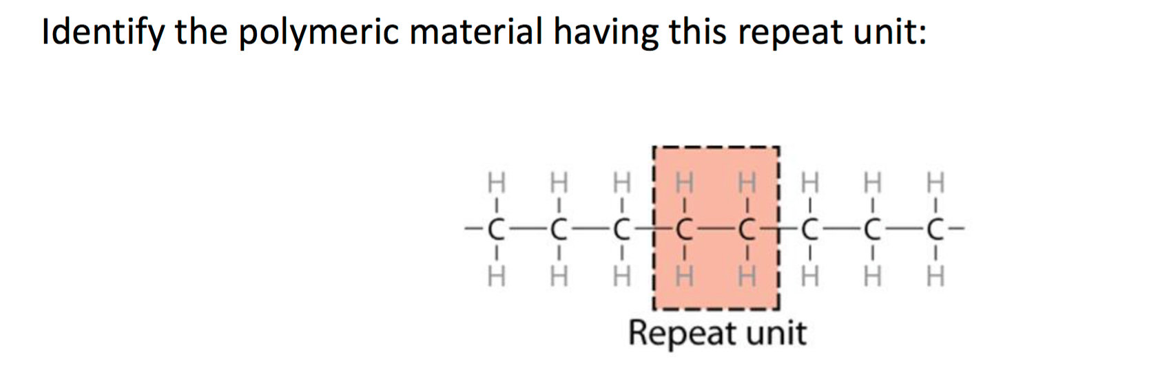 Solved Identify the polymeric material having this repeat | Chegg.com