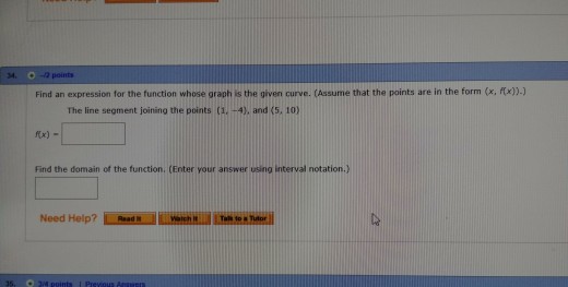 Solved 34. Find an expression for the function whose graph | Chegg.com