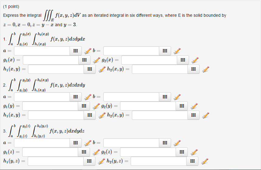 Solved Express the integral as an iterated integral in six | Chegg.com