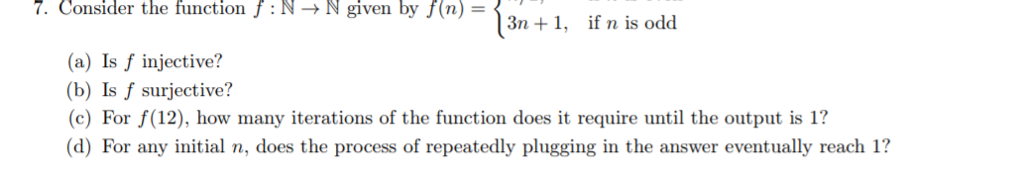 7. Consider the function f : N → N given by f(n) 3n | Chegg.com