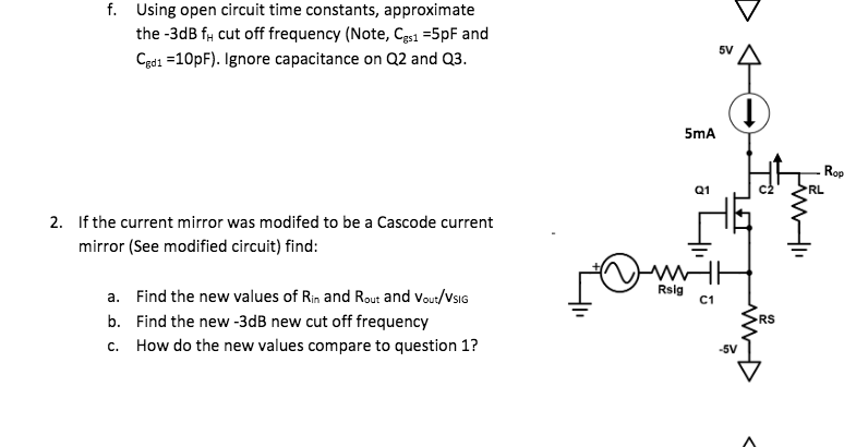 Solved Using open circuit time constants, approximate the | Chegg.com