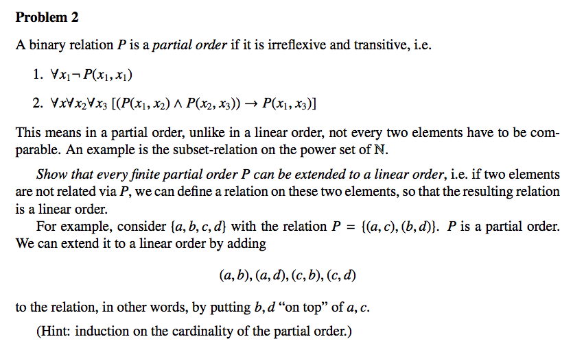 Solved Problem 2 A binary relation P is a partial order if | Chegg.com