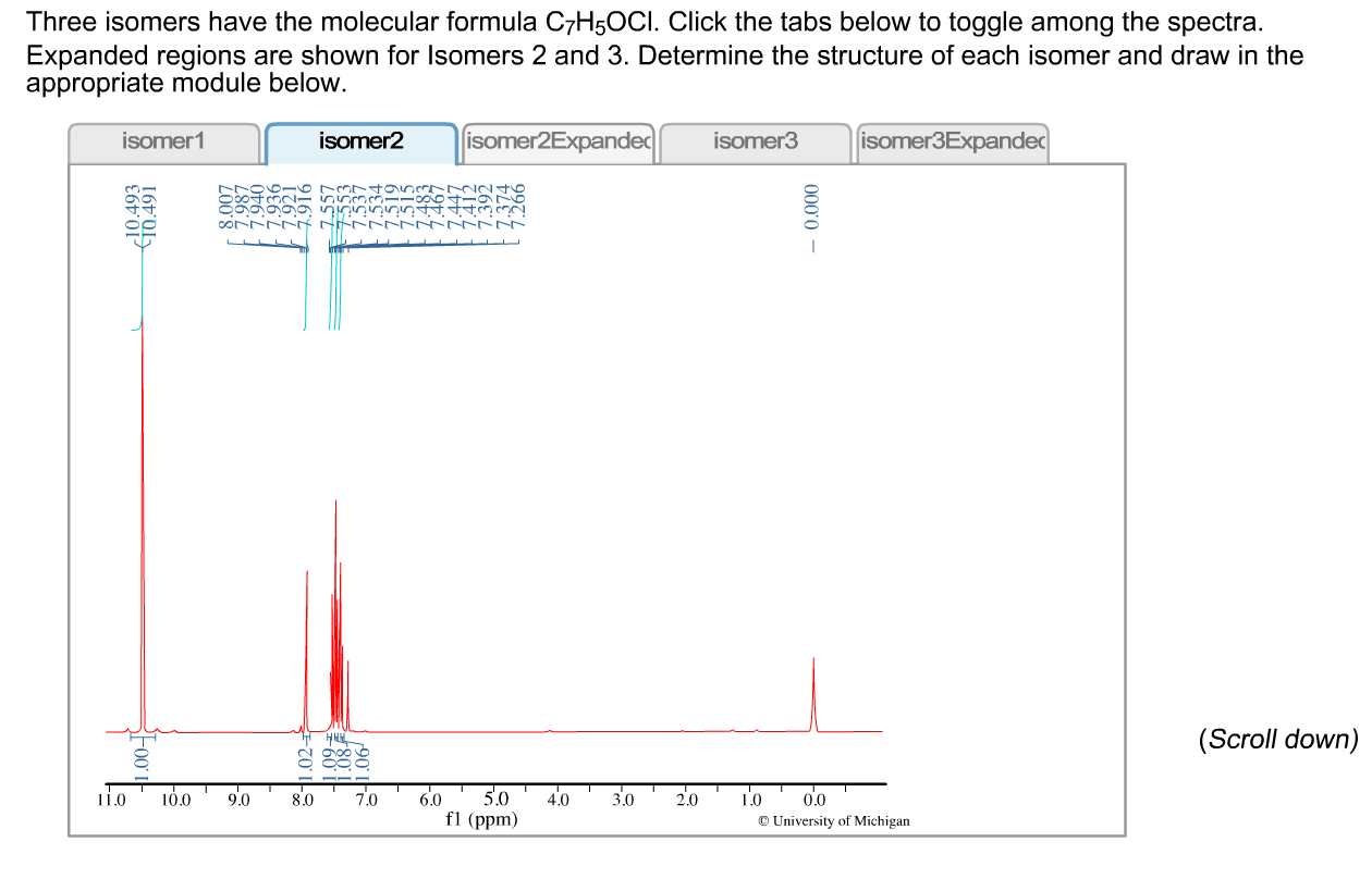 Solved ?Three isomers have the molecular formula C7H5OCl. | Chegg.com
