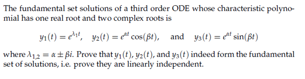 Solved The fundamental set solutions of a third order ODE | Chegg.com