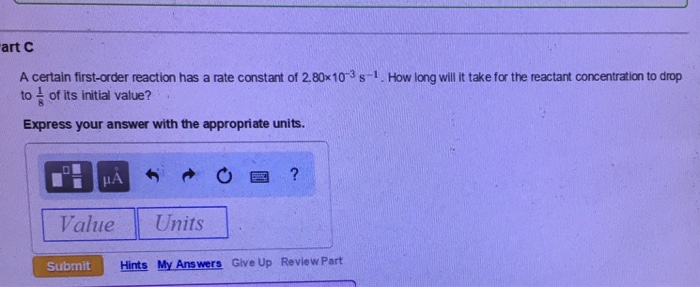 Solved: A Certain First-order Reaction Has A Rate Constant... | Chegg.com