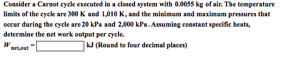 Solved Consider a Carnot cycle executed in a closed system | Chegg.com