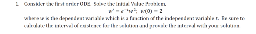 Solved Consider the first order ODE. Solve the Initial Value | Chegg.com