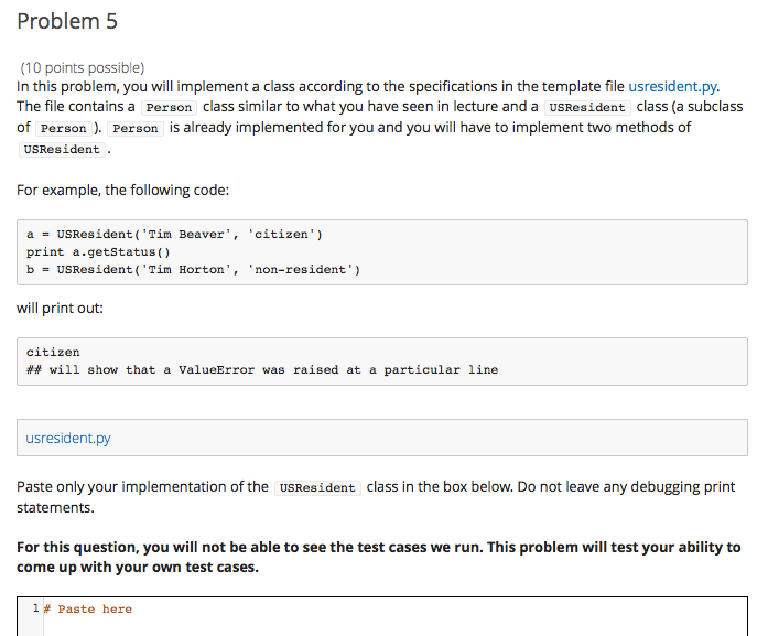 Solved In this problem, you will implement a class according | Chegg.com
