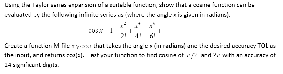 Solved Using the Taylor series expansion of a suitable | Chegg.com
