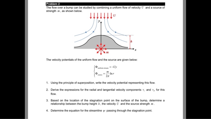 Solved The flow over a bump can be studied by combining a | Chegg.com