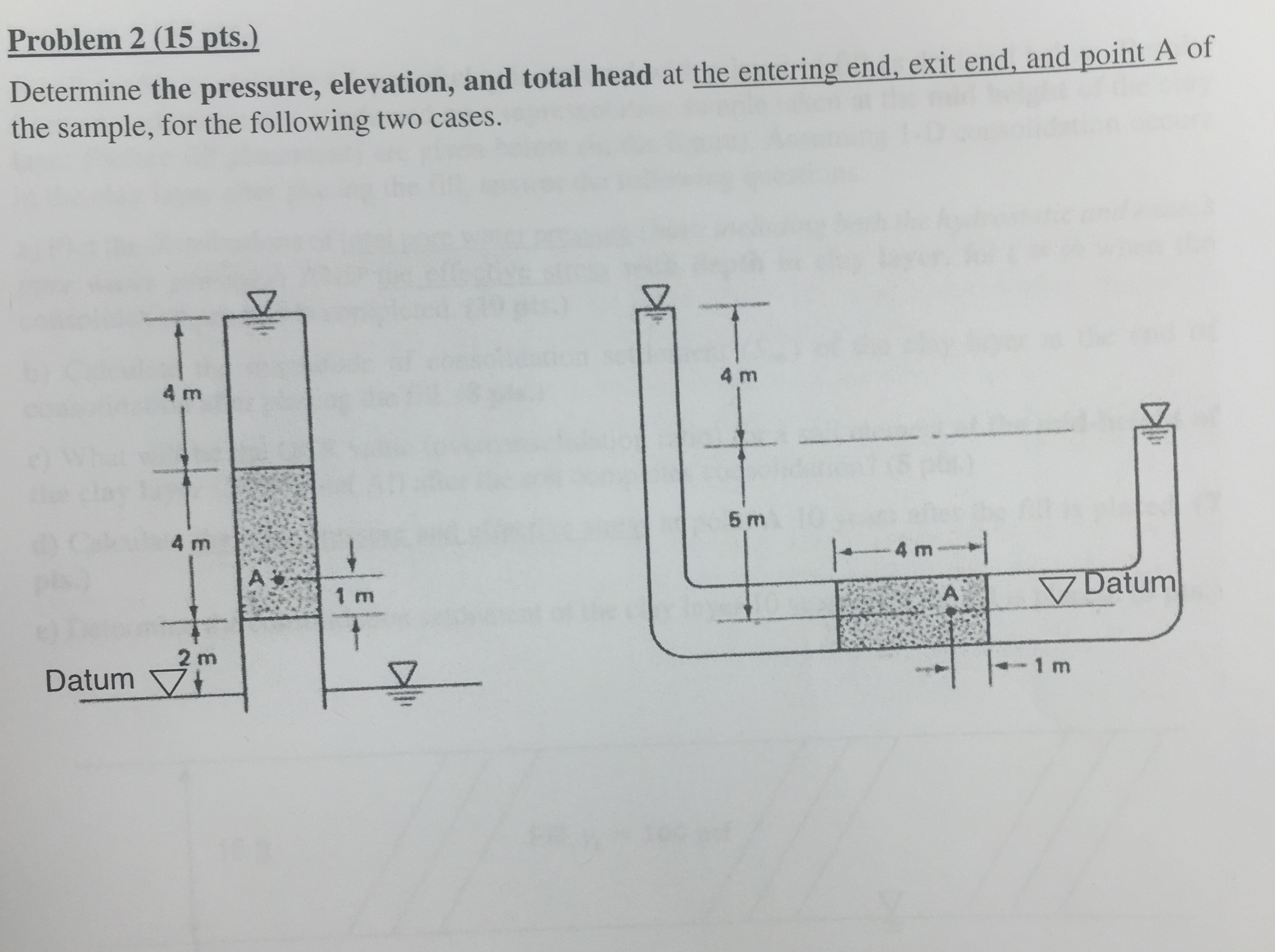 Determine the pressure, elevation, and total head at | Chegg.com