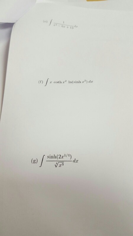 Solved integral 1/x^2 - 6x + 13 dx integral x coth x^2 | Chegg.com