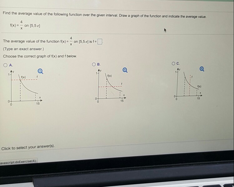 Solved Find the average value of the following function over | Chegg.com