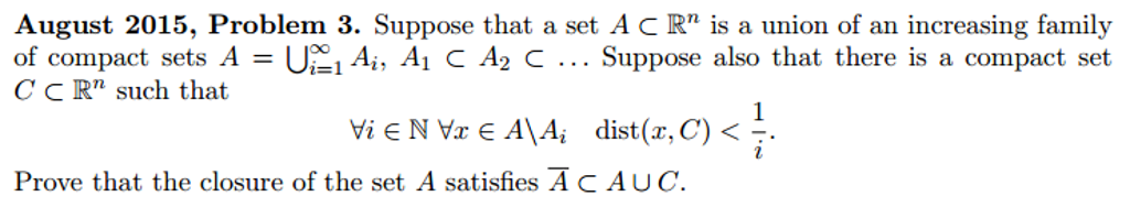 Solved Suppose that a set A subset R^n is a union of an | Chegg.com