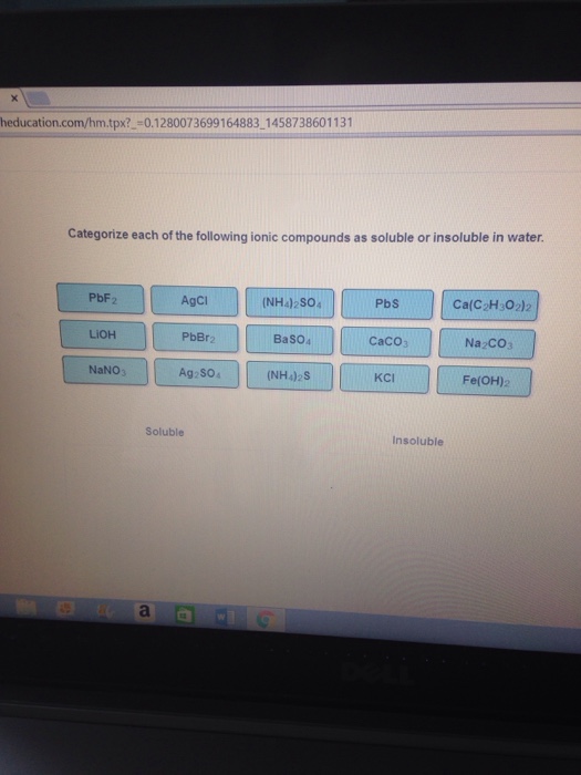 Solved Categorize each of the following ionic compounds as | Chegg.com Solved Categorize each of the following ionic compounds as | Chegg.com