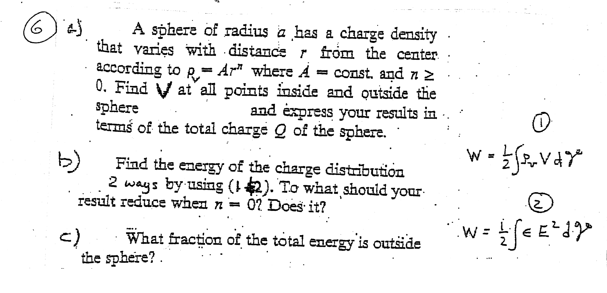 solved-a-sphere-of-radius-a-has-a-charge-density-that-varies-chegg