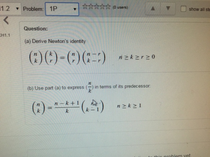 Solved Question:(a) Derive Newton's identity(b) Use part | Chegg.com