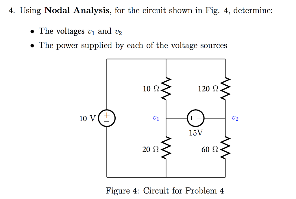Solved Using Nodal Analysis, for the circuit shown in Fig. | Chegg.com
