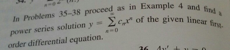 Solved In problems 35-38 proceed as in Example 4 and find a | Chegg.com Solved In problems 35-38 proceed as in Example 4 and find a | Chegg.com