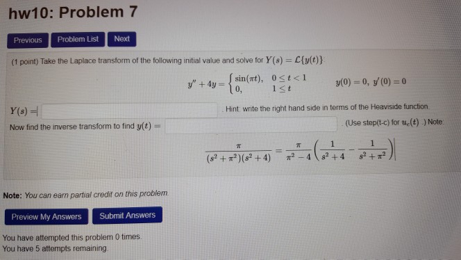 Solved hw10: Problem 7 Previous Problem List Next (1 point) | Chegg.com