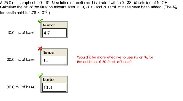 Solved 25.0 mL sample of a 0.110 M solution of acetic acid | Chegg.com