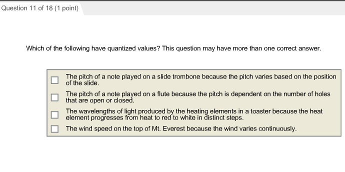 Solved Which of the following have quantized values? This | Chegg.com