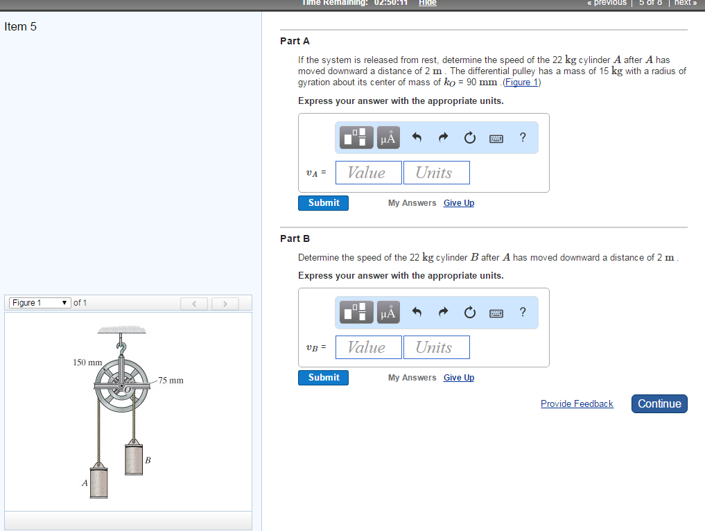 Solved If the system is released from rest, determine the | Chegg.com