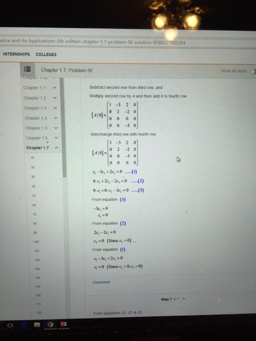 Solved Subtract Second Row From Third Row And Multiply Chegg