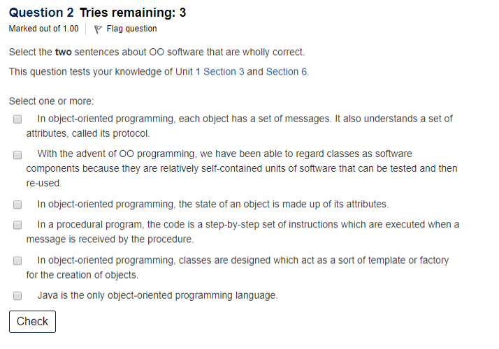Solved Question 2 Tries remaining: 3 Marked out of 1.00 V | Chegg.com