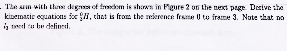 Solved The arm with three degrees of freedom is shown in | Chegg.com