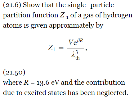 Solved (21.6) Show that the single-particle partition | Chegg.com