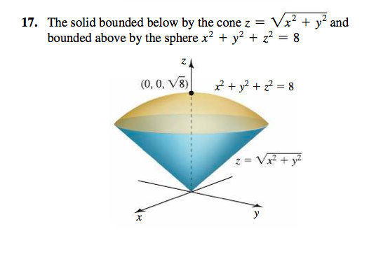 Solved The solid bounded below by the cone z = squareroot | Chegg.com