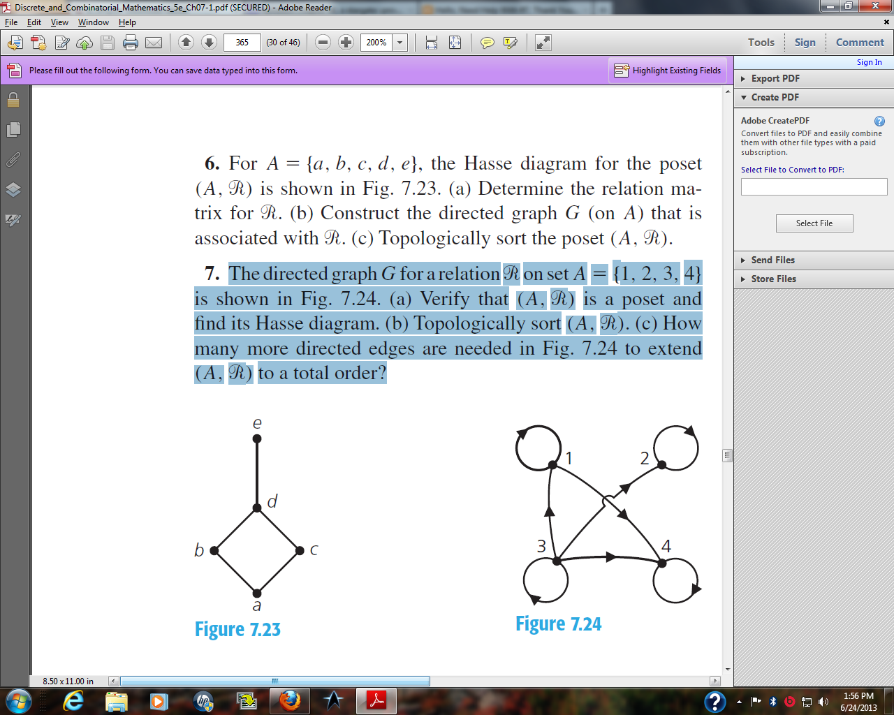 Solved For A = {a. b, c, d , e}. the Hasse diagram for the | Chegg.com