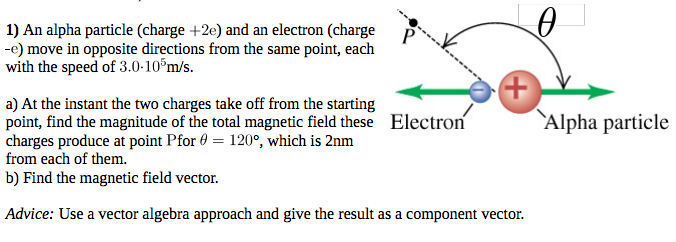 Solved An alpha particle (charge +2e) and an electron | Chegg.com