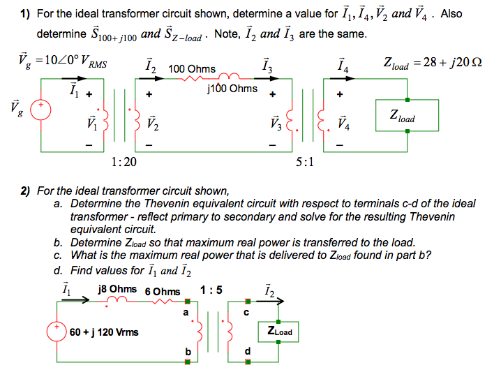 Solved For the ideal transformer circuit shown, determine a | Chegg.com