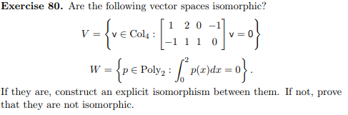 Solved Exercise 80. Are the following vector spaces | Chegg.com