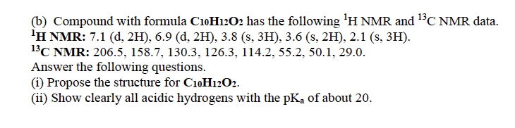 Solved Compound with formula C10H12O2 has the following ^1H | Chegg.com