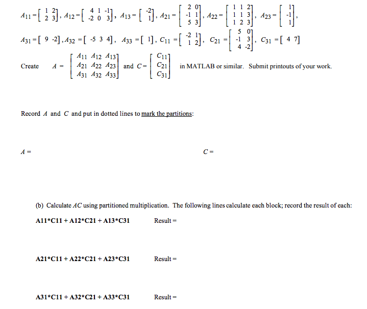 Solved 4 1 -1 , A21=1-1 11, A22 =1 1 1 31, A23=1-1 All=1 2 | Chegg.com