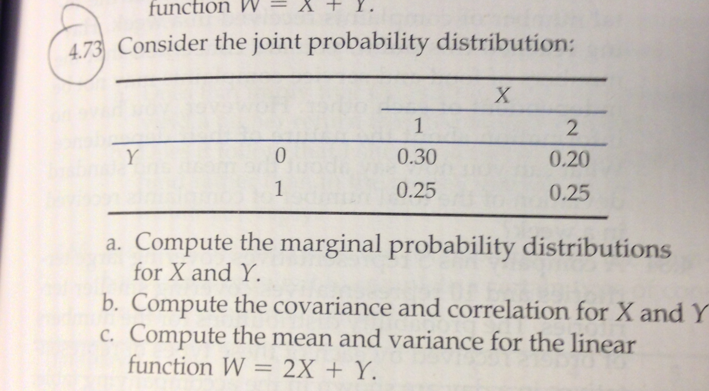 Solved Consider the joint probability distribution: Compute | Chegg.com