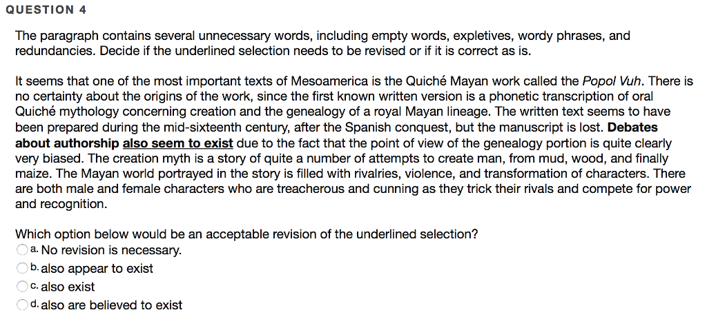 Solved QUESTION The paragraph contains several unnecessary | Chegg.com