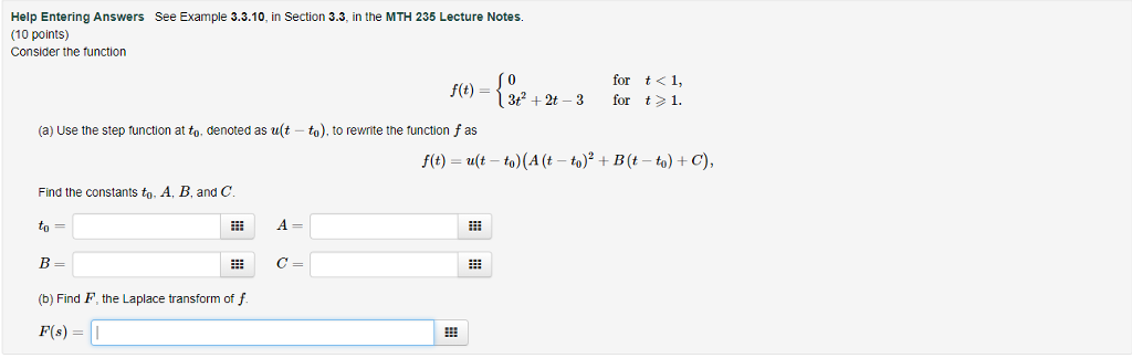Solved Help Entering Answers (10 points) Consider the | Chegg.com