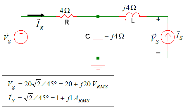 Solved For the following RMS Phasor Domain circuit, find the | Chegg.com