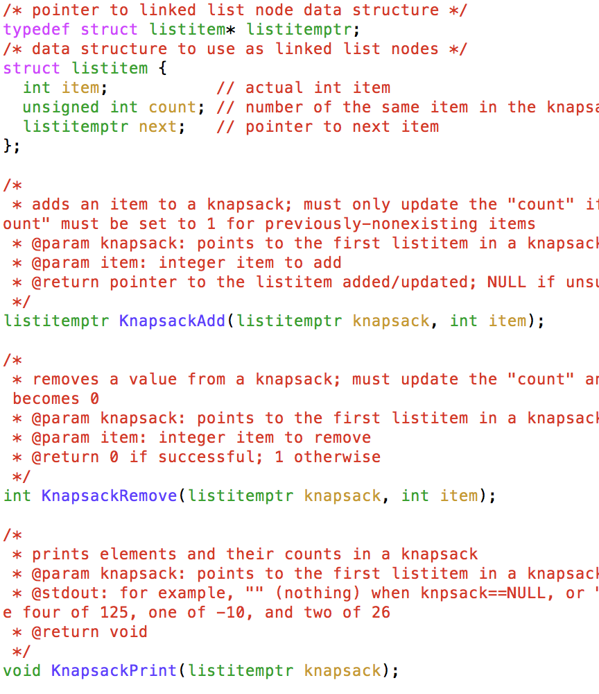 Knapsack Problem. - Your implementation must rely on | Chegg.com