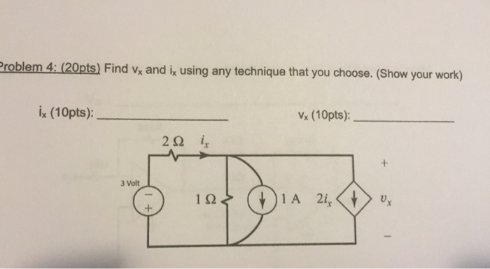 Solved Find v_x and i_x using any technique that you choose. | Chegg.com