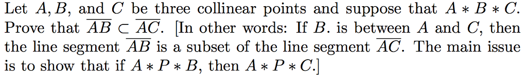 Solved Let A, B, and C be three collinear points and suppose | Chegg.com