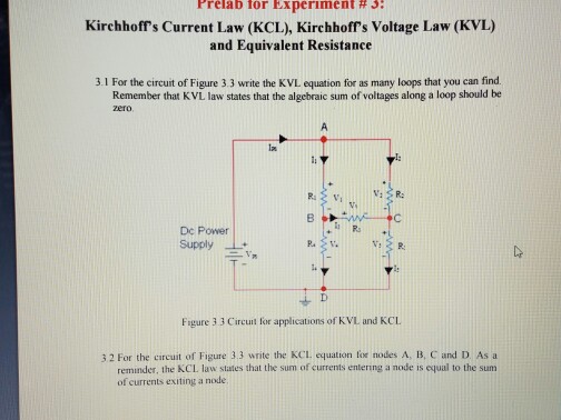 Solved For the circuit of Figure 3.3 write the KVL equation | Chegg.com